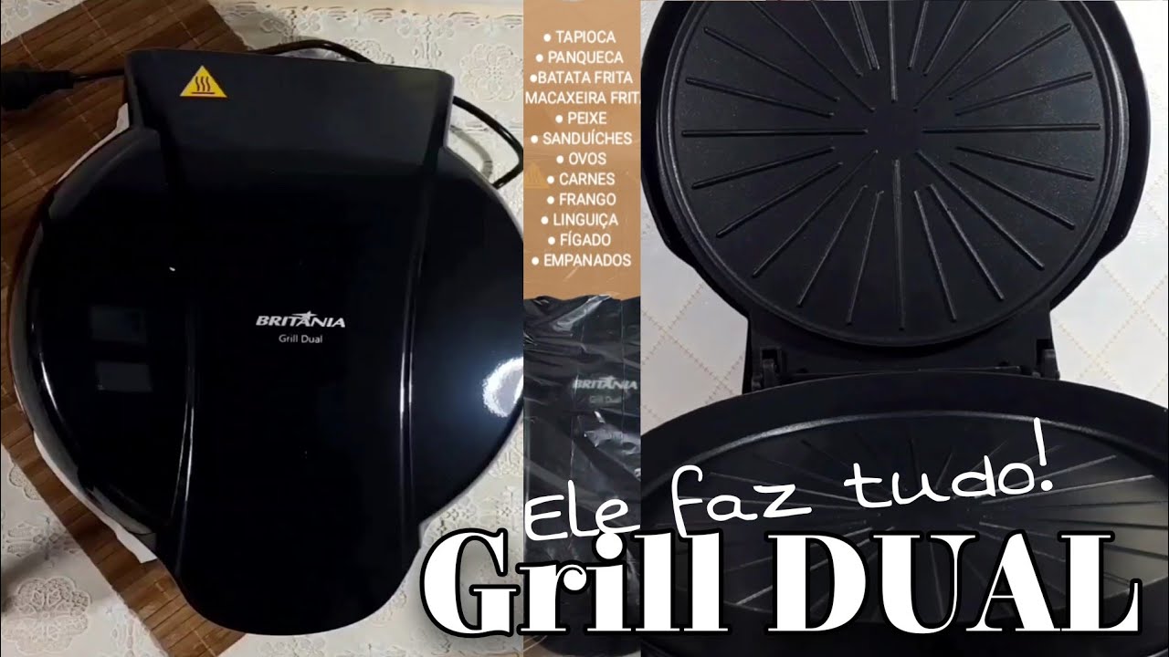 GRILL DUAL BRITÂNIA 1500W | A MELHOR PANELA GRILL DE 30 CM - YouTube