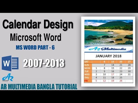 MS Word: How To Create a Professional Calendar in Word 2010|Word Simple Calendar Design 2018
