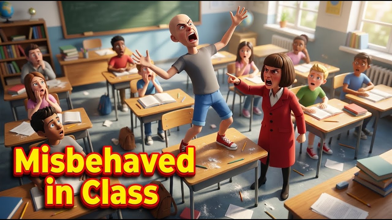 C. Caillou Mîsbehaves at school/ Gróunded/ Cáillou Behaves at school ...