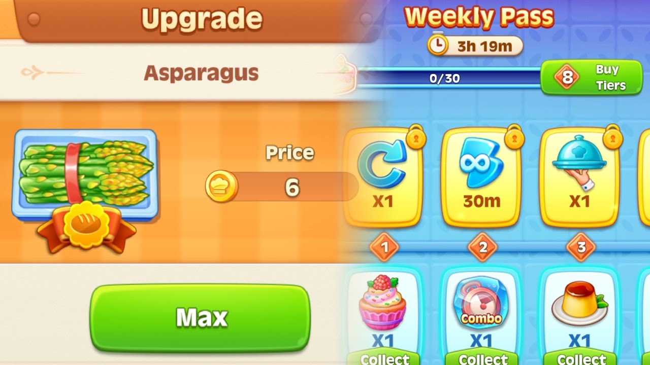 ASPARAGUS AND PASS REWARDS - Cooking Madness (Android, iOS) Gameplay ...
