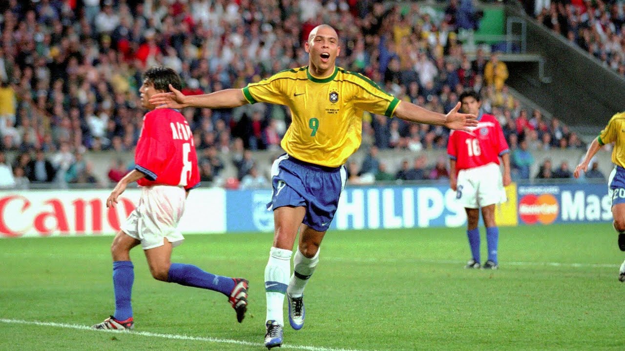 Ronaldo vs Chile | Every Touch & Both Goals | 1998 World Cup Round of ...