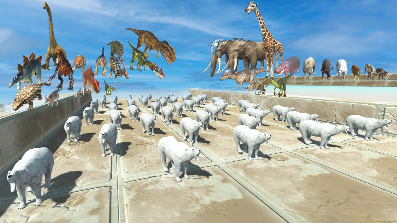 SURVIVAL RACE ESCAPE 50 POLAR BEARS CHASE DINOSAURS, ANIMALS - Animal ...