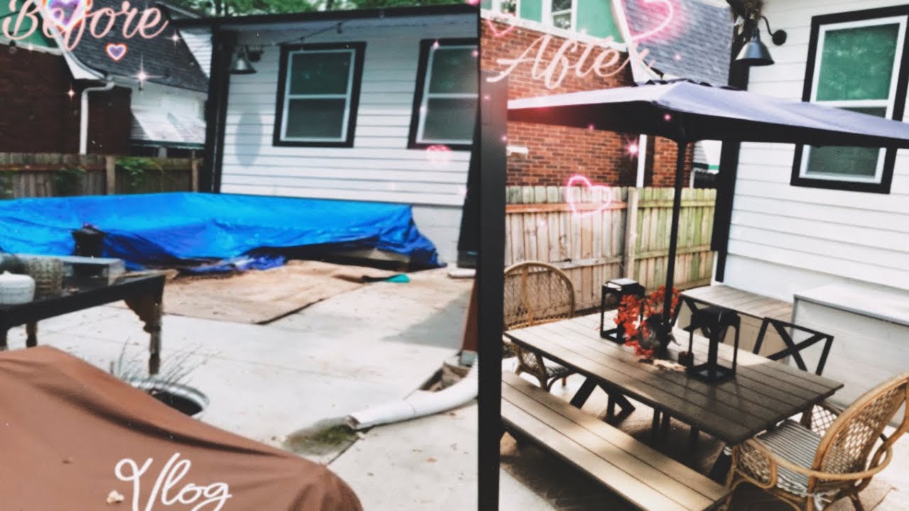 Extreme Backyard Patio Makeover using thrifted decor PART 1 ...