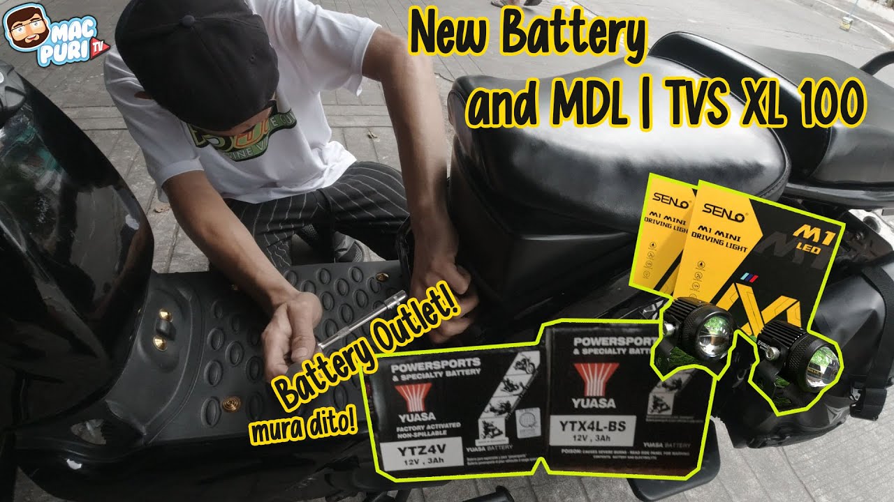 Bagong Battery at MDL | TVS XL 100 upgrade :) - YouTube