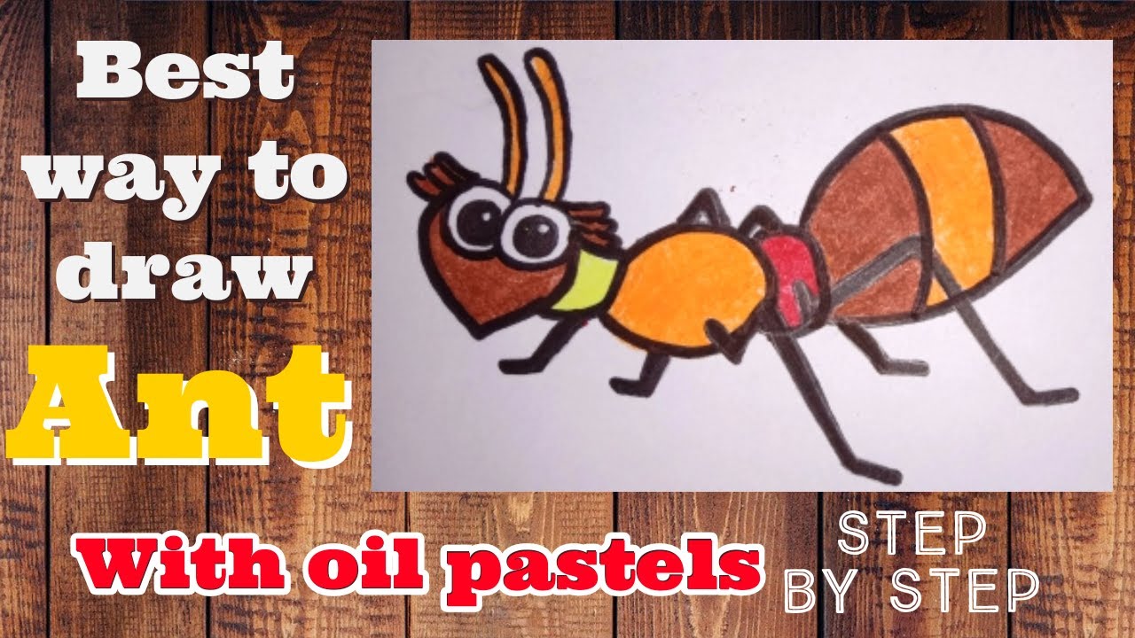 Best way to draw Ant |Easy ant drawing for kids |oil pastel drawing for ...