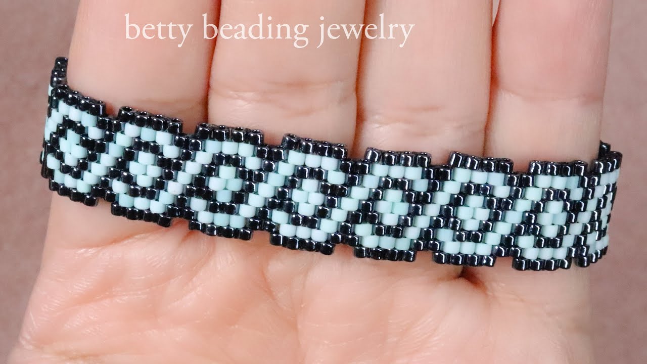 Stylish beaded bracele alleen with 2 color seedbeads. easy tutorial ...