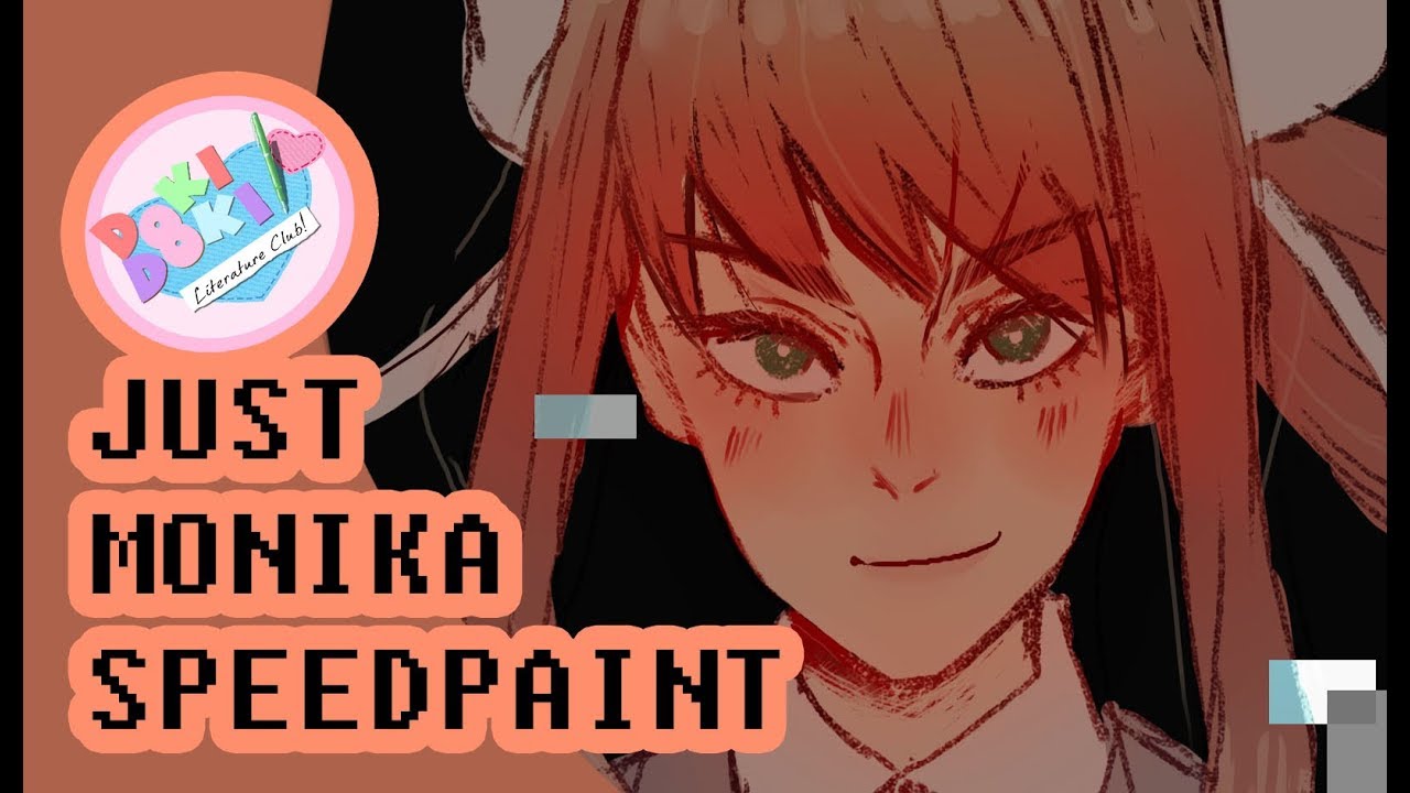 DRAWING MONIKA FROM DDLC 【SAI SPEEDPAINT】 - YouTube