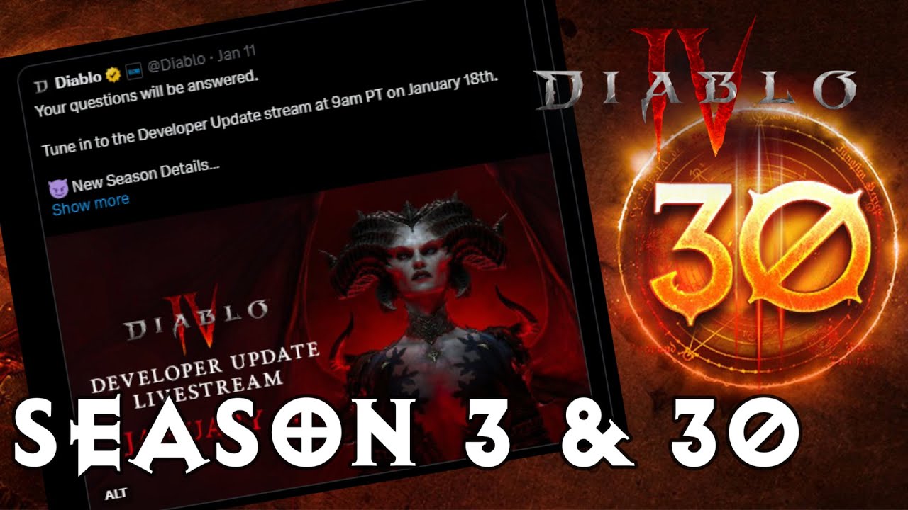 EVIL LOOMS SEASON 3 INFOS & SEASON 30 start in D3 DIABLO IV - YouTube