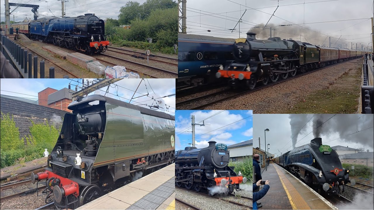Mainline Steam 2024 from different station on the west coast mainline ...