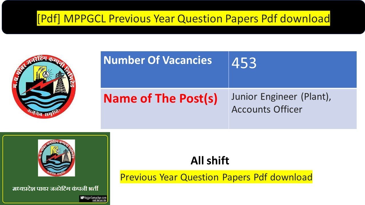 [Pdf] MPPGCL Previous Year Question Papers Pdf download @ www ...