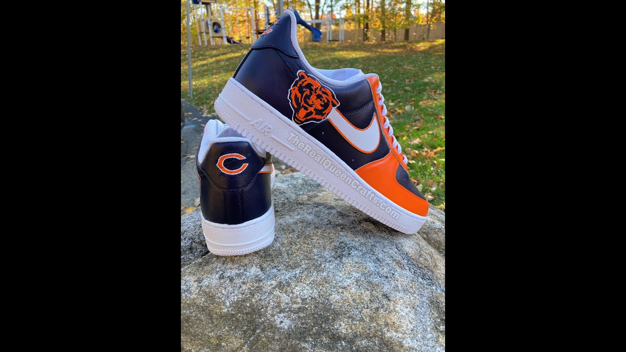 Nike Chicago Bears Air Force 1’s | Queen Crafts - YouTube