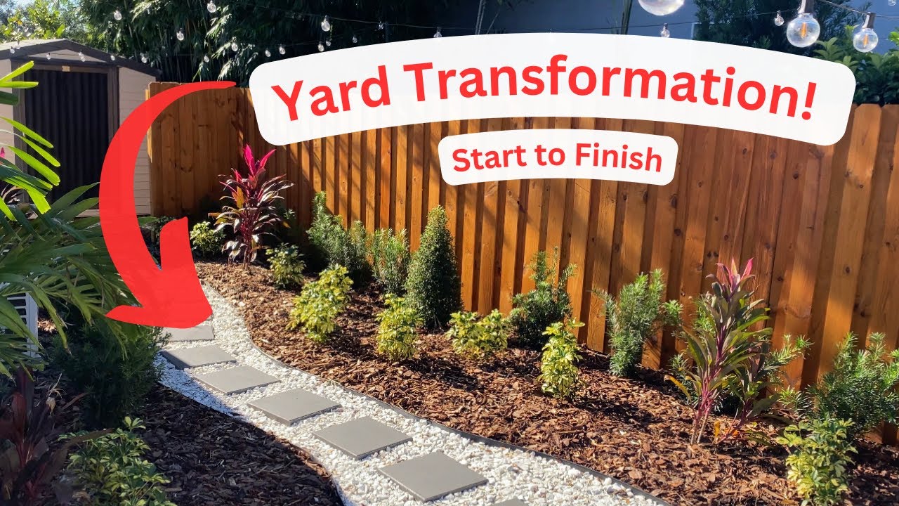 Beautiful Yard Design from Scratch | Lawn Transformation with Fence ...