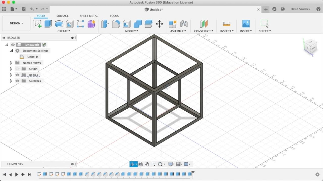 Fusion 360 Beginner Tutorial (Tesseract Build ) - YouTube