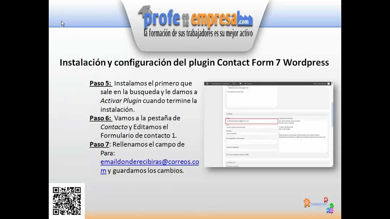 Tutorial Del Plugin De Wordpress Contact Form 7 Youtube