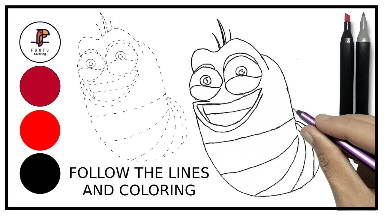 LARVA - Following Line, Bold and Coloring | Learn Colors for Kids ...
