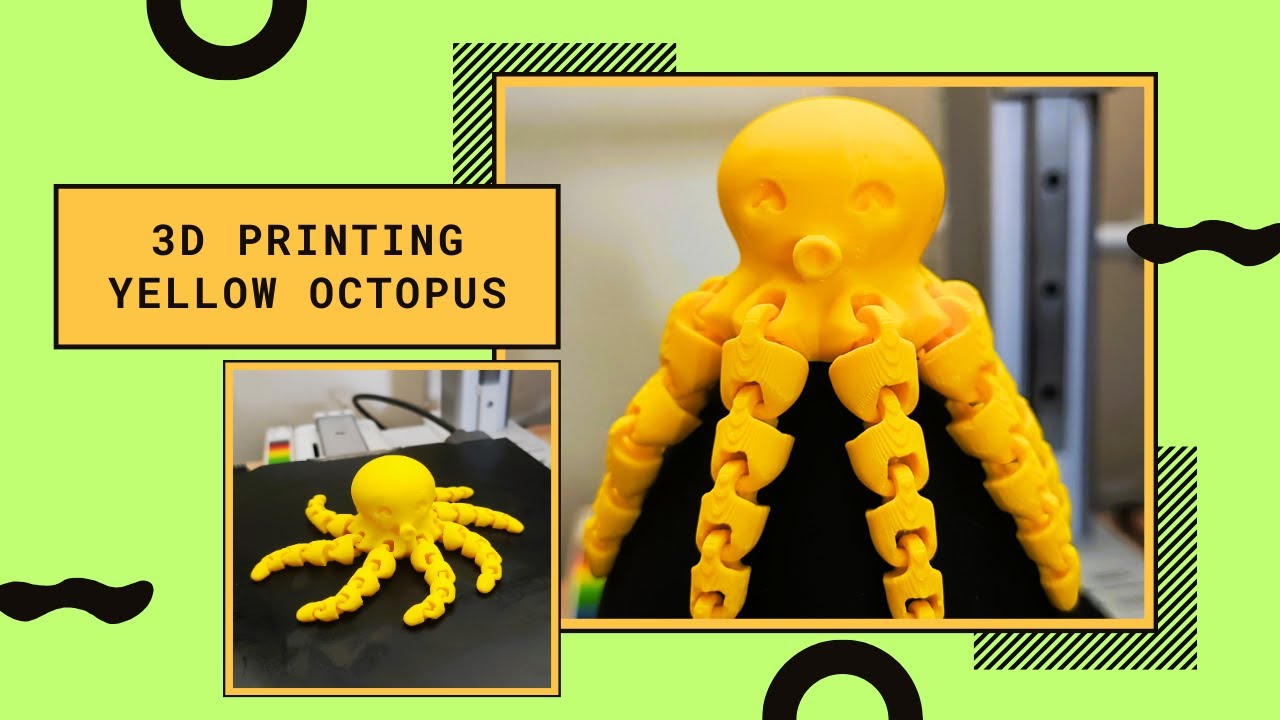 3D printing yellow octopus - YouTube