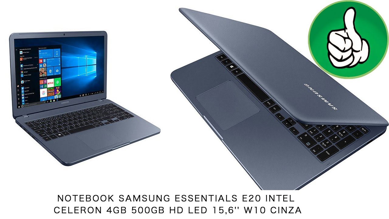 Notebook Samsung Essentials E20 Intel Celeron 4GB 500GB HD LED 15,6 ...