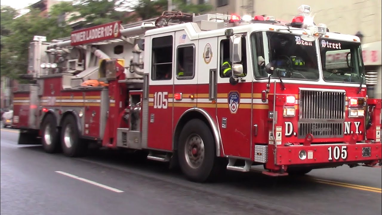 *AIRHORN* FDNY Ladder 105 responding - YouTube