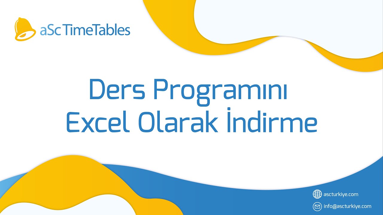 Ders Programını Excel Olarak İndirme - aSc TimeTables - YouTube