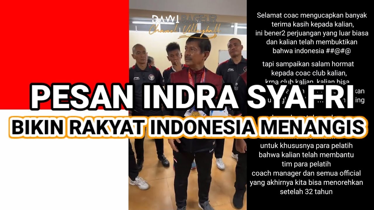 Rakyat Indonesia akan menangis, dengan pesan Indra Syafri ini - YouTube
