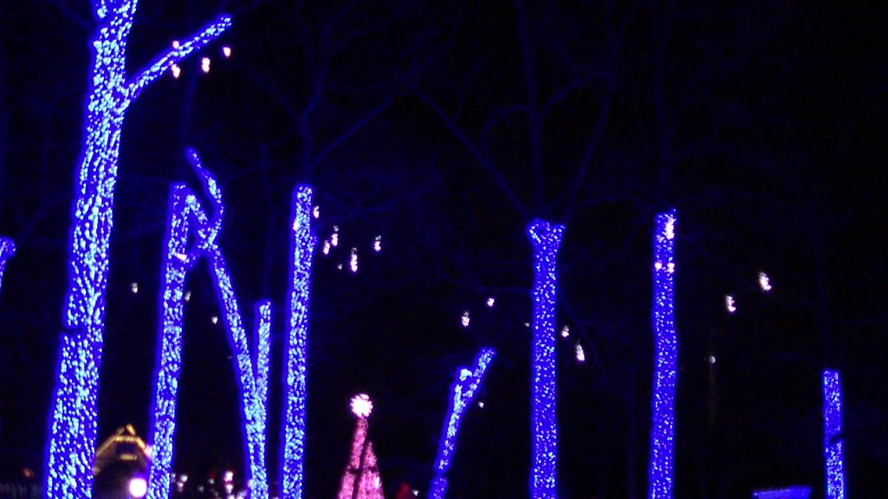Six Flags Great Adventure Holiday in the Park 2015- Part 2 Night Time ...