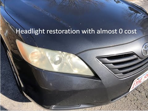 headlight restoration with toothpaste almost 0 cost - YouTube