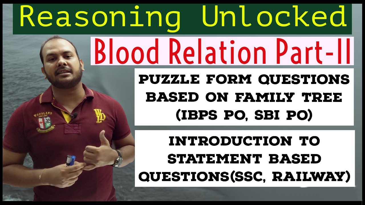 Blood Relation Reasoning Part-2 II Puzzle Form and Statement Based ...