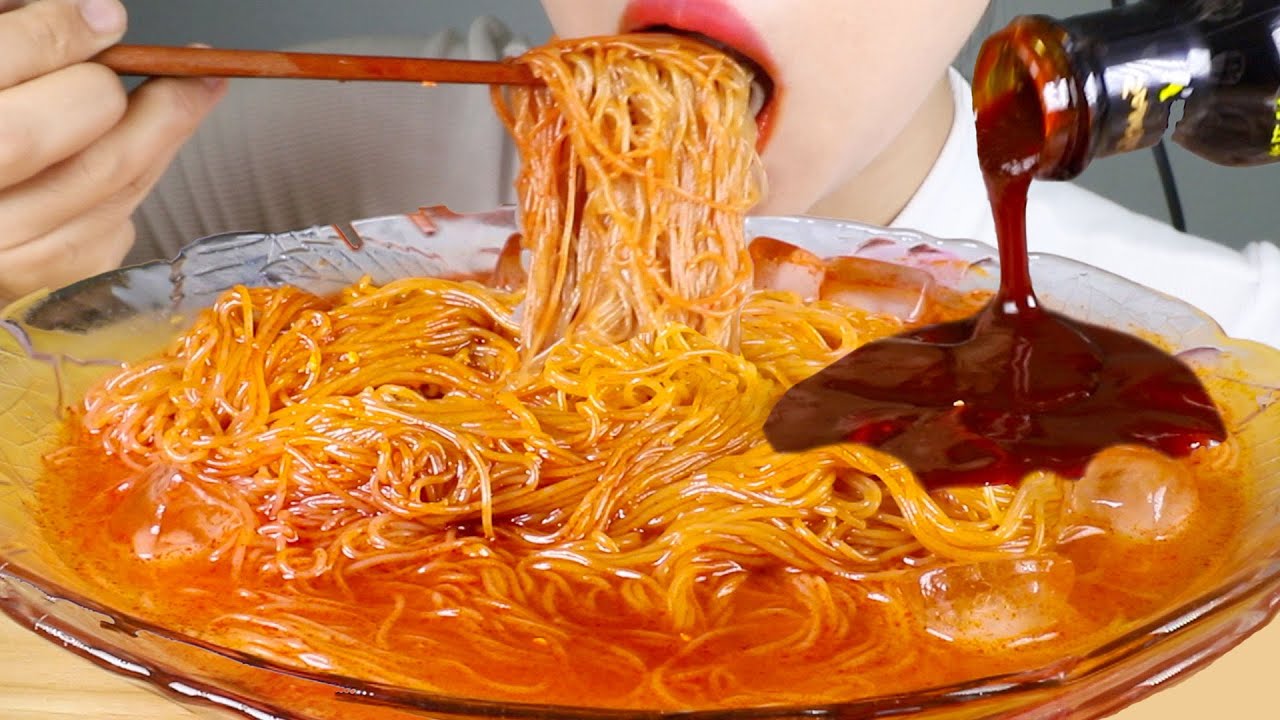 ASMR Buldak Fire Cold Noodles | Naengmyeon | Eating Sounds Mukbang ...