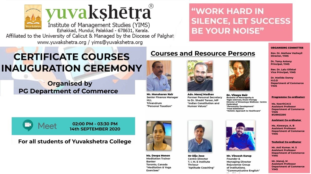 " CERTIFICATE COURSES INAUGURATION CEREMONY " - YouTube