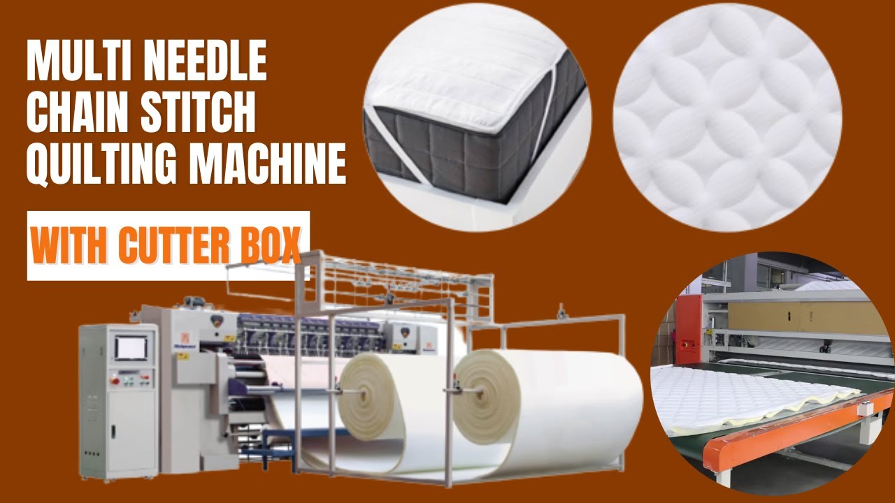 Computerized Multi needle Chain Stitch Quilting Machine with cutter box ...