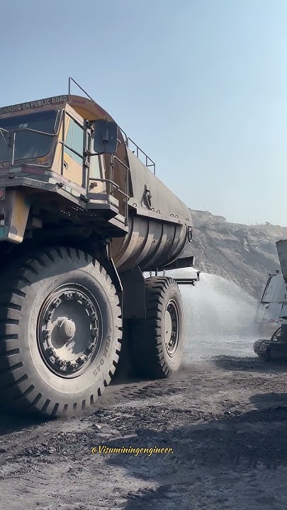 Water tanker of OCP MINES. #opencast #excavator #tanker #sprinklersystem #beast #miningmachinery ...