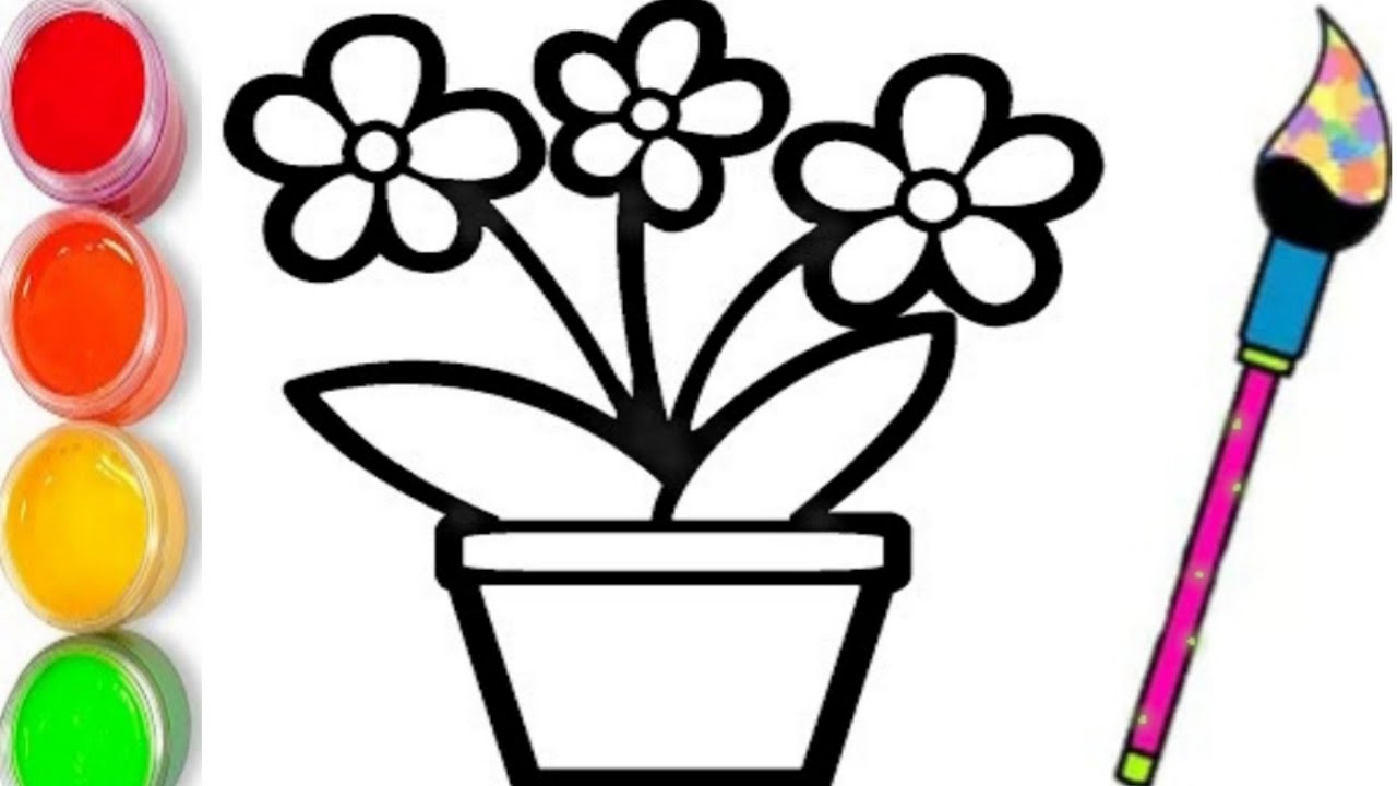 how to draw beautiful flowers / colorful flowers / How to draw flower ...