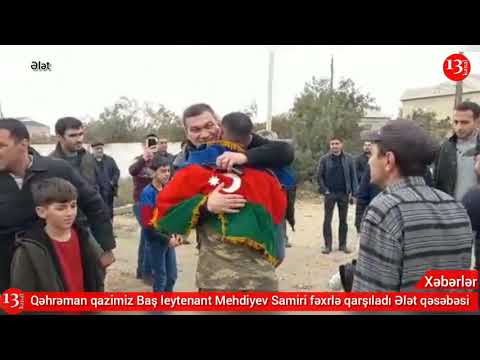 Ələt qəsəbəsi QAZİSİNİ COŞQU İLƏ QARŞILADI: Qəhraman qazimiz Baş leytenant Mehdiyev Samir