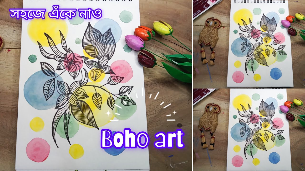 water colour painting/ Boho art - YouTube