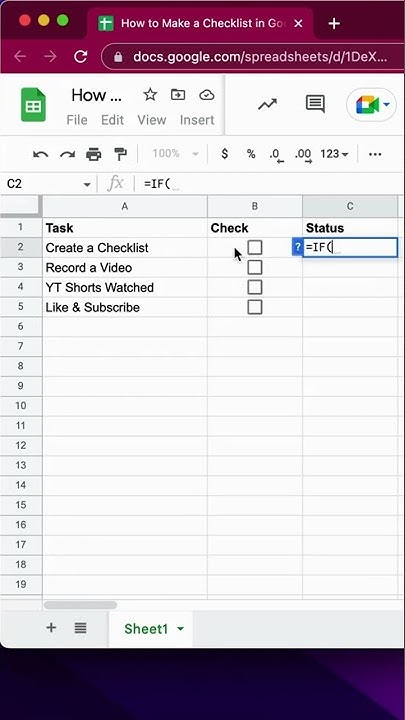 How To Make A Checklist In Google Sheets 🤯 #shorts #googlesheets #excel #googlesheetstips # ...