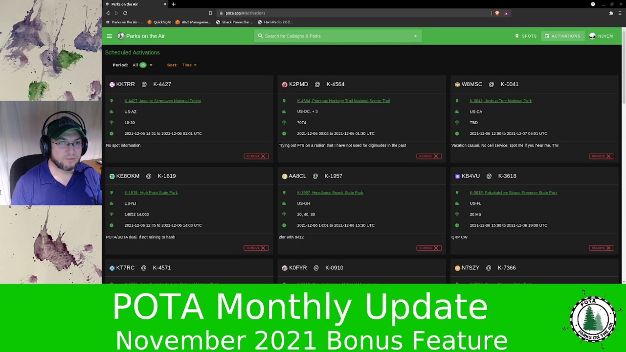 November 2021 POTA Update with Bonus Feature - YouTube