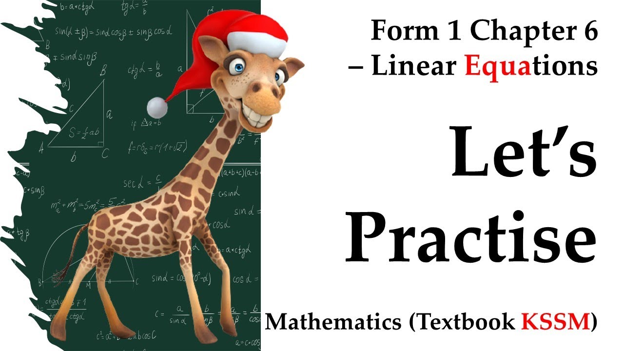 KSSM Form 1 Mathematics Chapter 6 - Let's Practise | Linear Equations ...