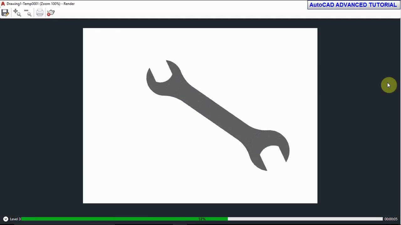 #AutoCAD TUTORIAL 3D WRENCH - YouTube