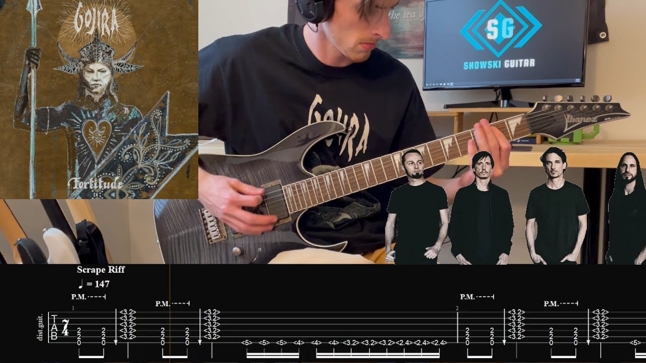 Gojira - Grind - Guitar Cover with SCREEN TABS [New Song - Fortitude ...