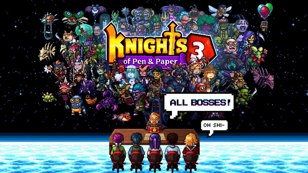 Knights of Pen and Paper 3 - All Bosses - YouTube