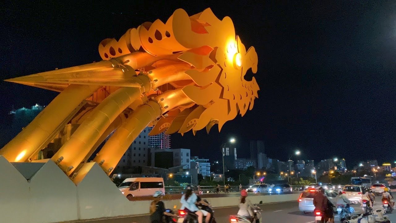 4K Vietnam Night Walking Tour - Da Nang Dragon Bridge & Han River at ...