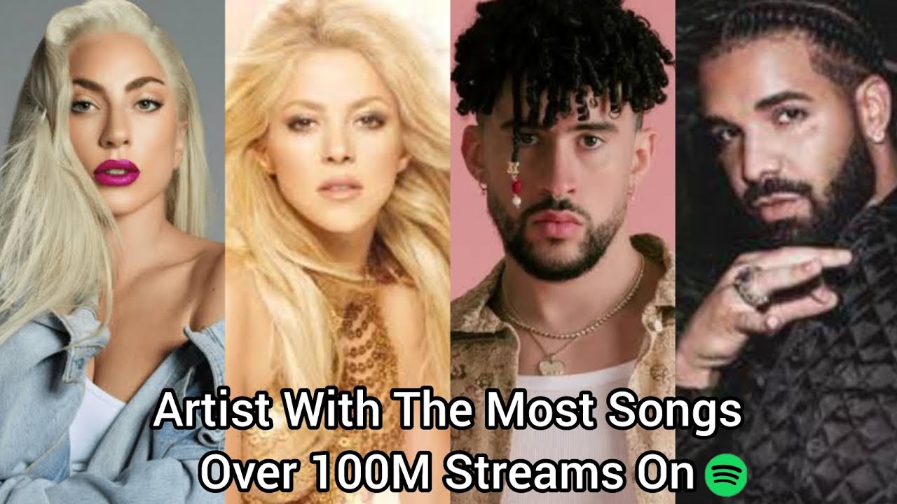 Artist With The Most Songs Over 100M Streams On Spotify (Top 100) - YouTube