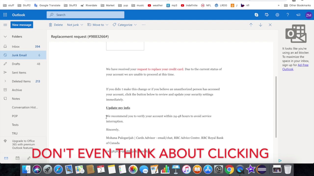 SCAM ALERT - BEWARE OF THIS RBC SCAM E-MAIL - YouTube