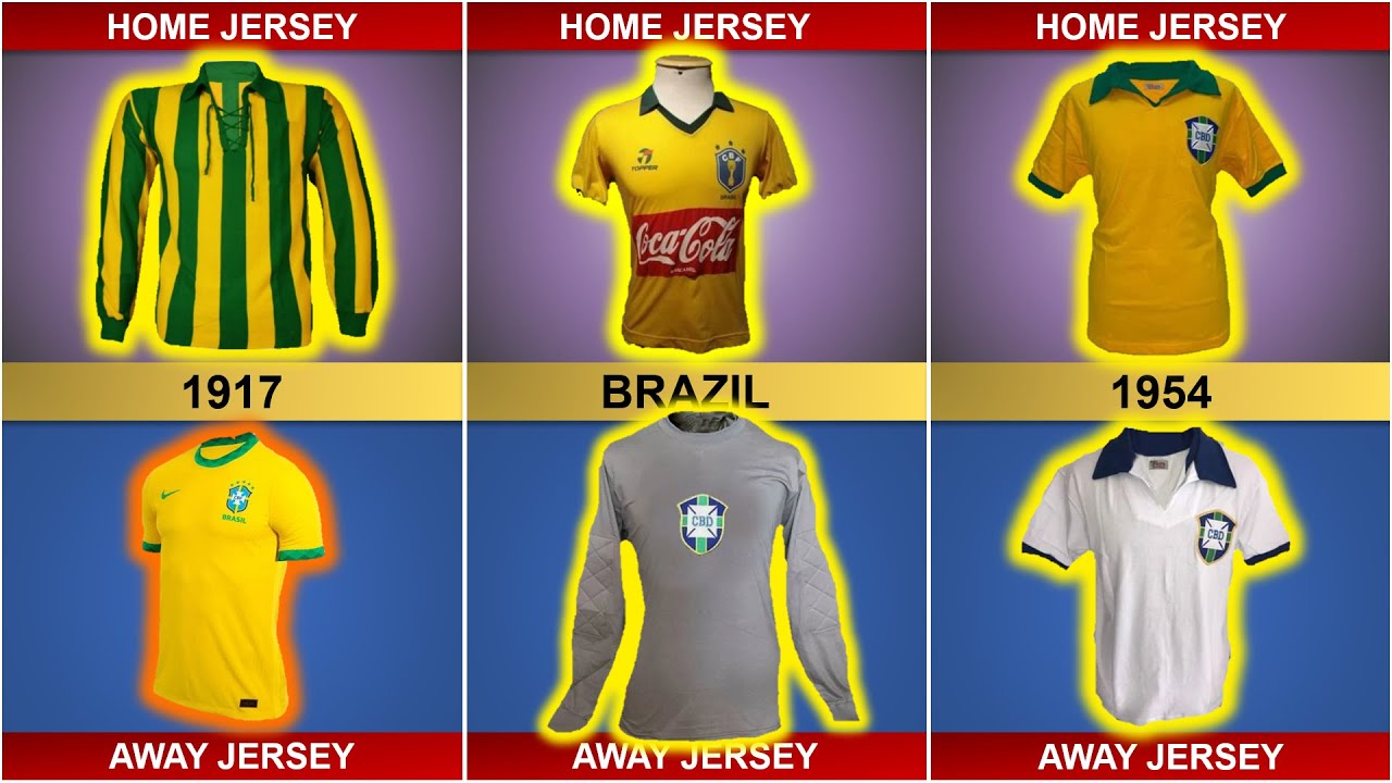 Brazilian Football Jersey EVOLUTION - YouTube