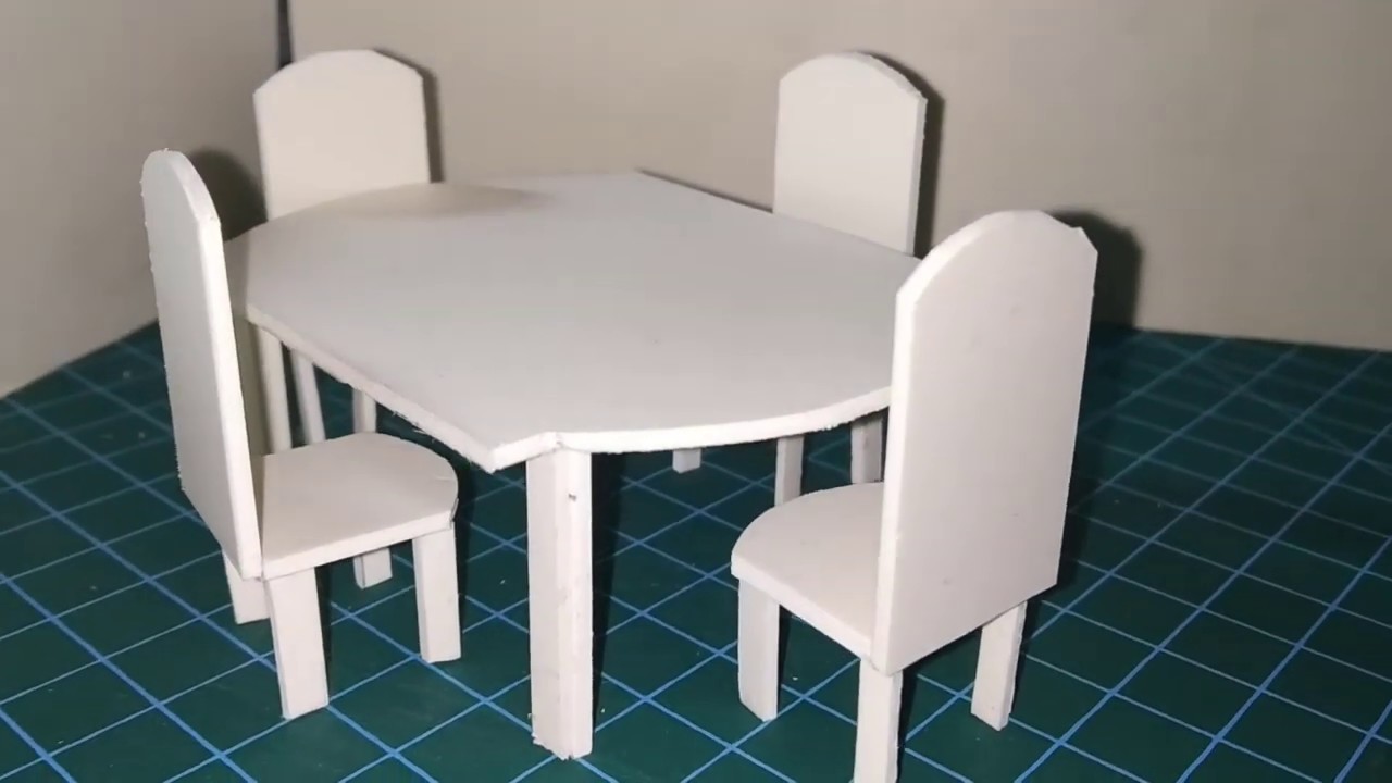 How to Make a Mini Dining Table & Chairs || By Credible Crafty - YouTube