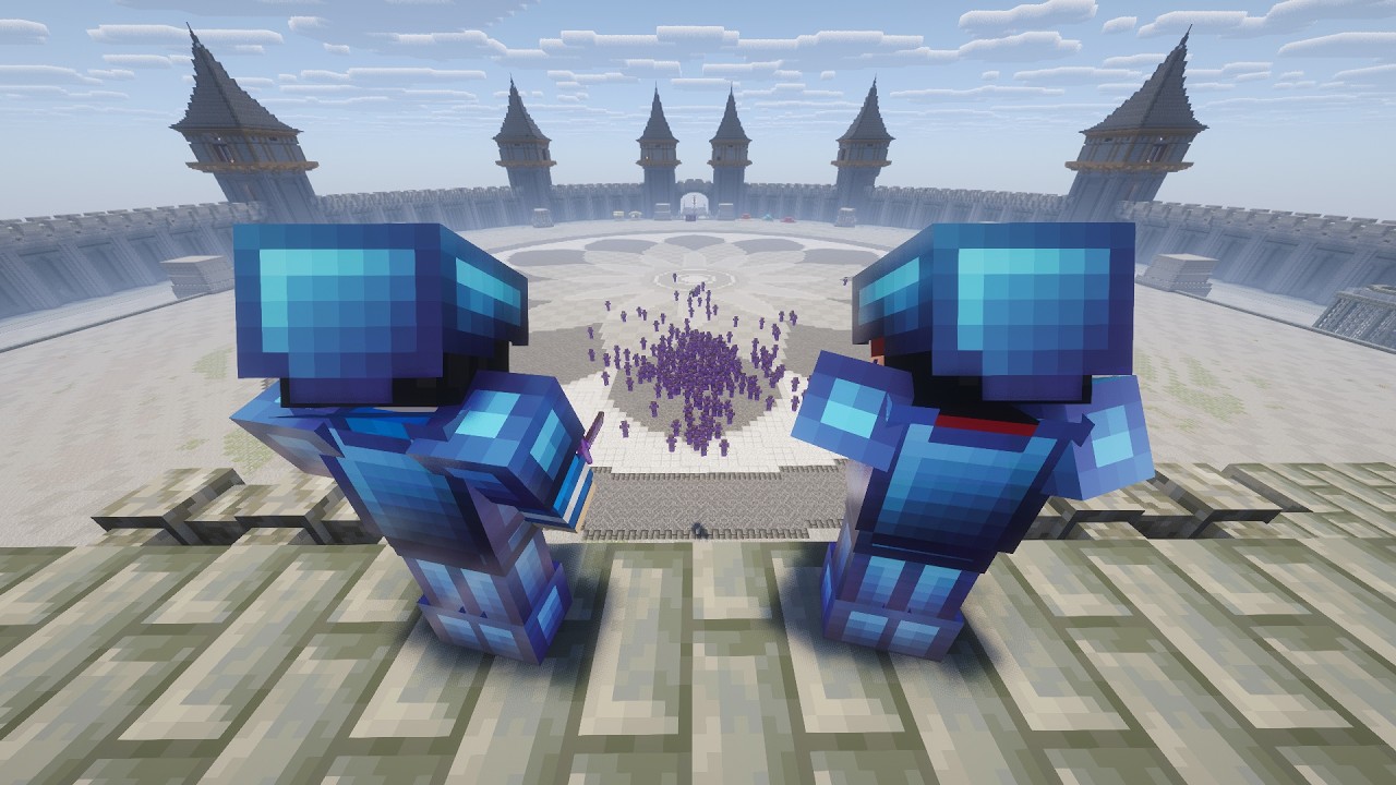 2 Minecraft Pros VS 1000 STACKED Players - YouTube
