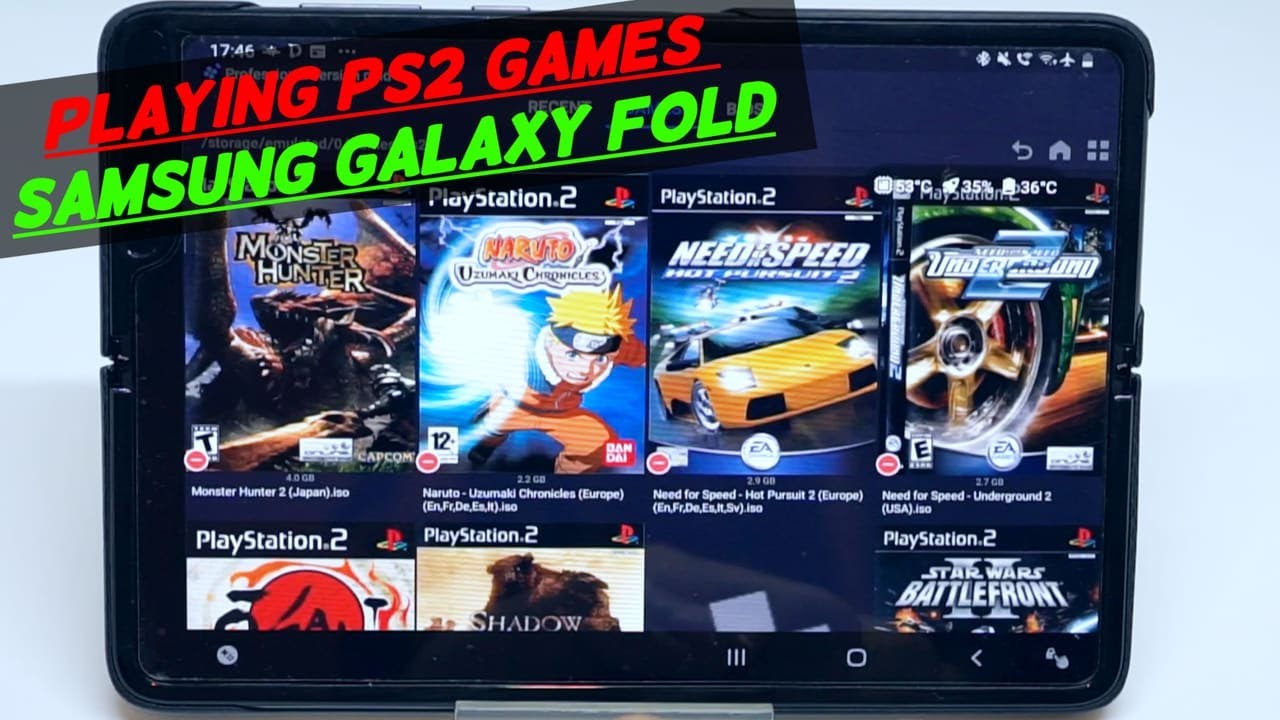 SAMSUNG GALAXY FOLD | Playing PS2 Games | DamonPS2 Emulator Snapdragon ...