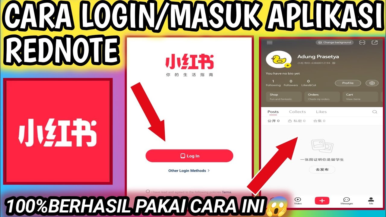 Cara Login Aplikasi Rednote || Cara Masuk Aplikasi Rednote - YouTube