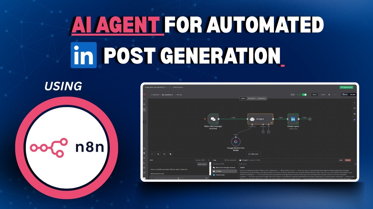 AI Agent for Automated LinkedIn Post Generation with n8n - YouTube