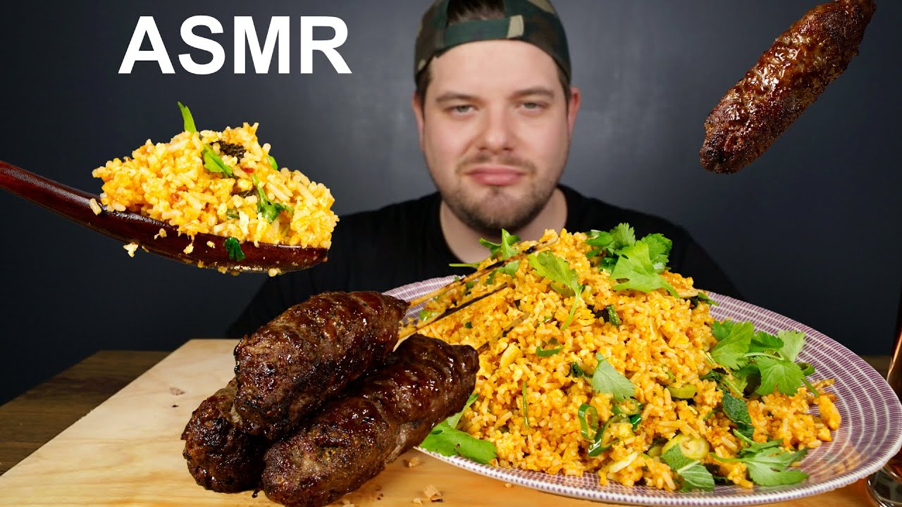 ASMR Egg FRIED RICE & HOISING BEEF SKEWERS | DAVE KAY ASMR - YouTube